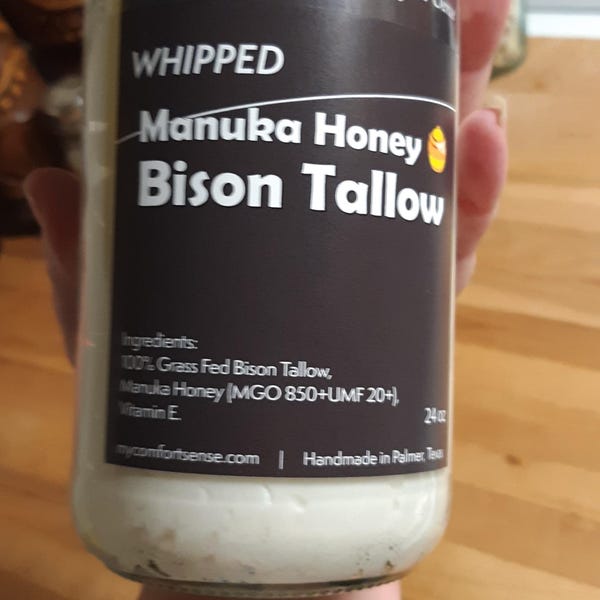 BEE POLLEN Manuka Honey & Bison Whipped Tallow Cream With 850MGO Manuka ...