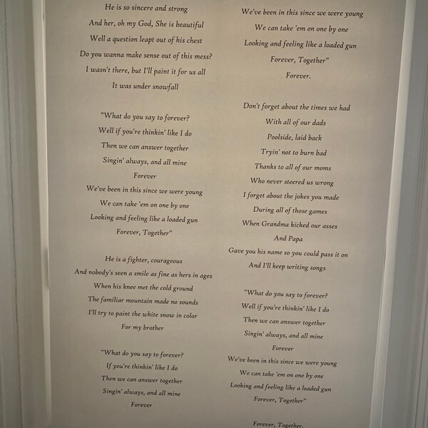 Custom Flower Poem Art Print on Canvas With Hanger Frames - Any Words ...