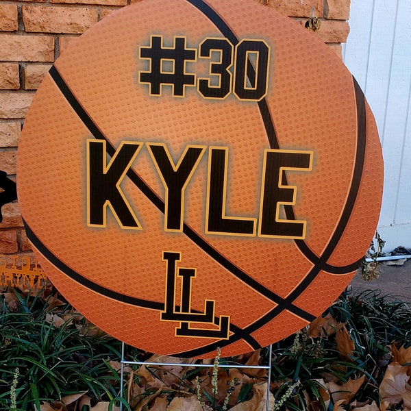 Basketball Sport Cut-out Yard Sign 22x22 With H-stake - Coroplast ...