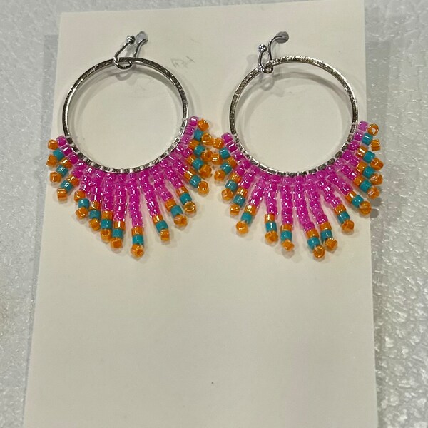 Colorful Hoop Earrings, Stainless Steel Hoops, Boho Jewelry & Earrings ...