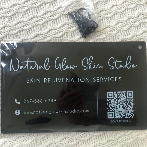 QR Code Wifi Acrylic Sign W/ Wood Base - 6x7.75" Table Sign for Home ...