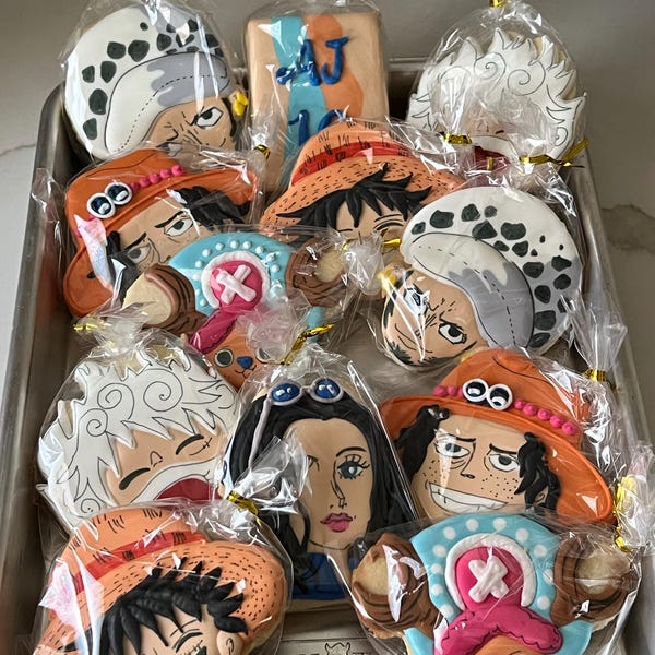 Custom One Piece Cookies – Anime Sugar Cookies With Name & Age ...