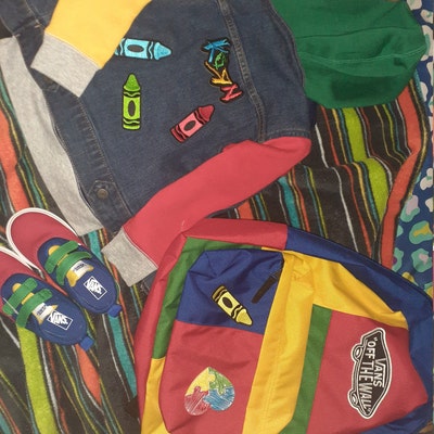 Crayon Embroidered Patches Kid's Backpack Patch - Etsy