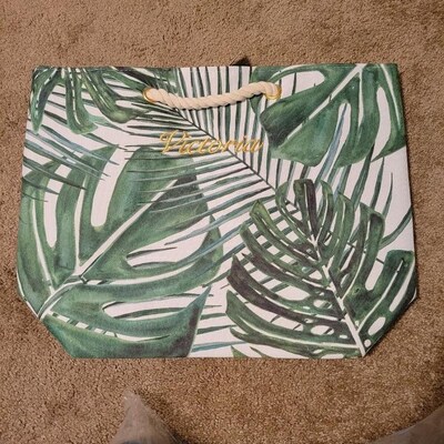 Palm Leaf Tote Bag Personalized Tote Bag Bride Gift Bridesmaid Gift ...