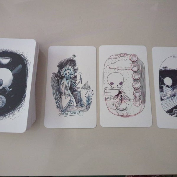 The Skeleton Tarot Deck, Indie Tarot, Hand Drawn Tarot, Christmas ...