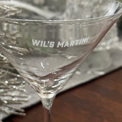Engraved Martini Glass Set, Personalized 10oz Crystal Martini Glass ...