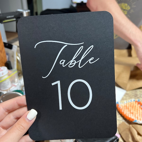 Black Table Numbers, Printed 5x7 Black and White Table Numbers, Black ...