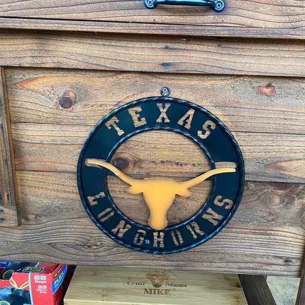 TEXAS LONGHORNS 12",18",24",32",36",40",44",50" Custom Metal Vintage ...