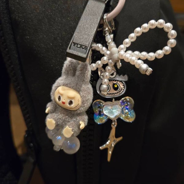 Christmas/halloween-inspired Mini Labubu Plush Keychain With Beaded ...