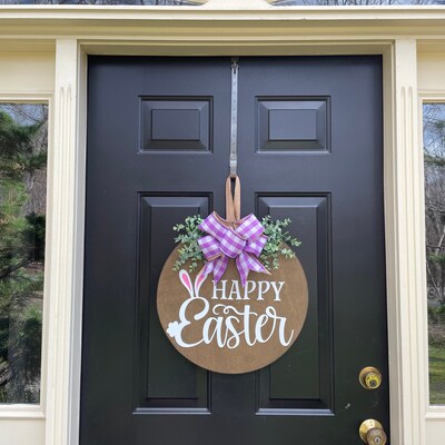Easter Front Door Decor Happy Easter Easter Decor Easter Wreath Easter ...