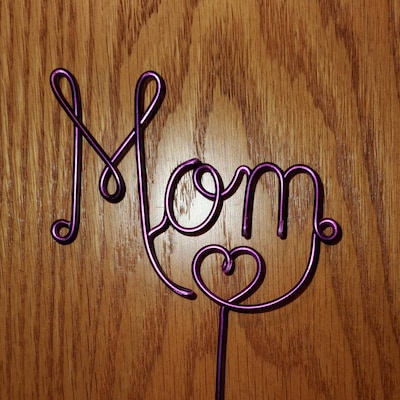 Wire Mom Cake Topper Mom Cake Topper Copper Cake Topper Mother's Day ...