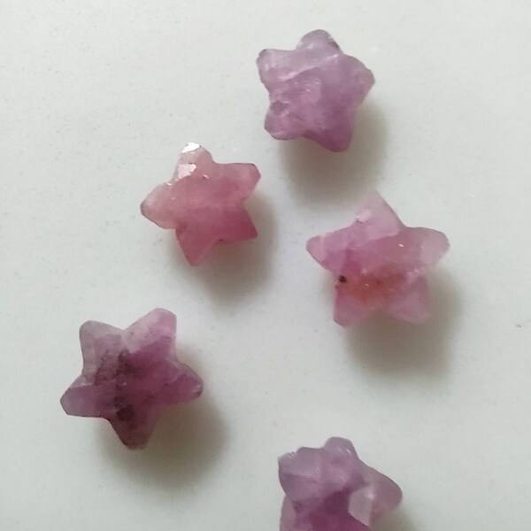 6-8mm Pink Sapphire Faceted Star Shape Stone, Natural Pink Sapphire ...