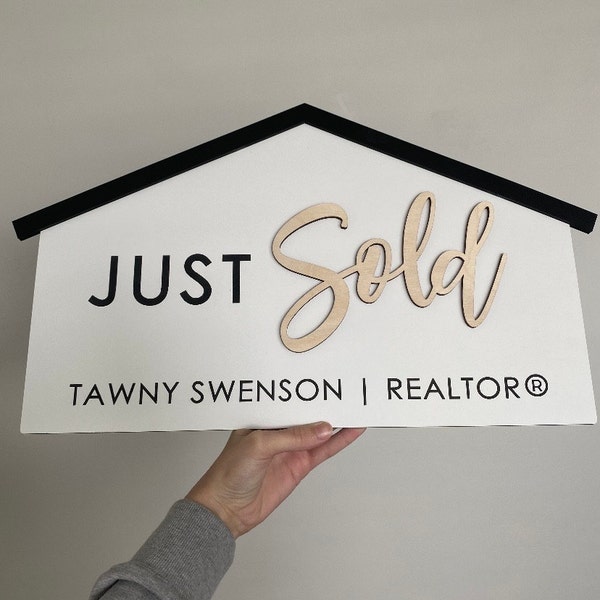 Personalized House Just Sold Sign, Realtor Sign, Real Estate Agent Sign ...