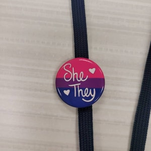 Bisexual Pride Flag Pronoun Pin Back Button They/she - Etsy