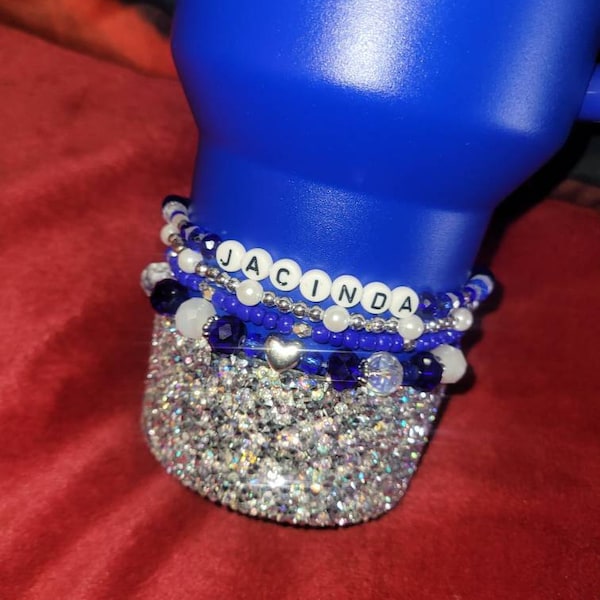 Royal Blue Stanley Cup Accessories / Bracelet Stack for Tumbler - Etsy