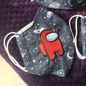 Among Us Embroidered Reusable Face Mask made With Galaxy - Etsy