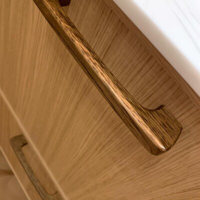 Toskana Brown Oak Cabinet Pull Wooden Handle U-4305 Modern Kitchen ...