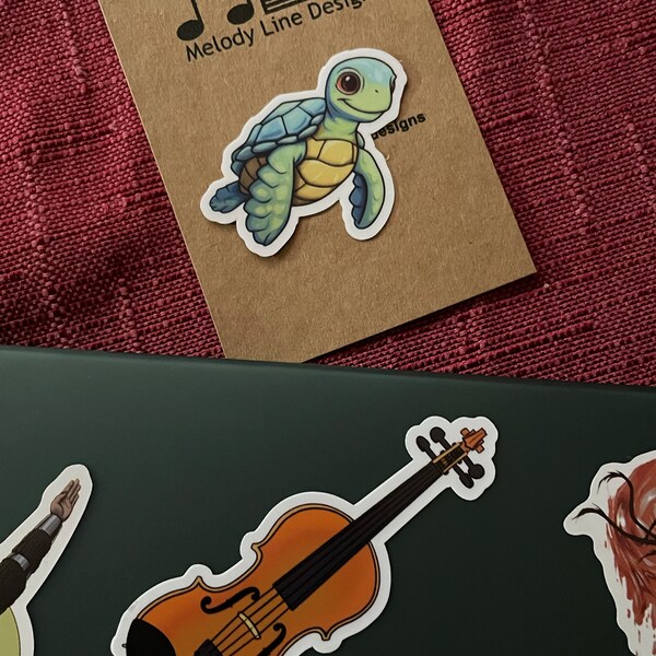 Piano Sticker, Cat Piano Player Sticker, Sticker for Pianist, Music ...