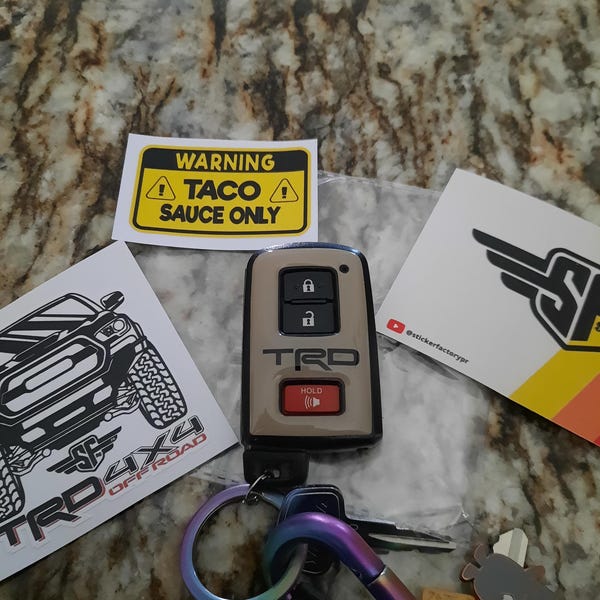 TACOMA (2016- 2023) 3rd Gen Key Fob TRD , PRO Domed Raised Decals (1 ...