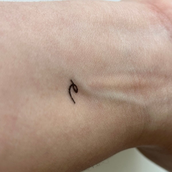 Handwritten Lowercase E Letter Temporary Tattoo (set of 3) - Etsy
