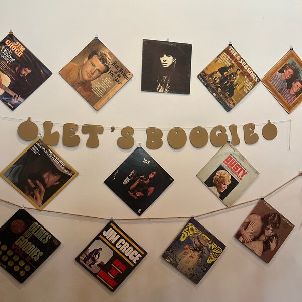 Party Banner, Let’s Boogie Banner, Birthday Banner, Retro Decor, Disco ...