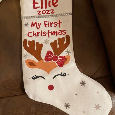 First Christmas Stocking, Baby Girls First Christmas Stocking, First ...