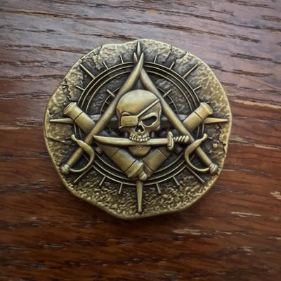 Treasure Cob Style Pirate Challenge Coin With Freemason Masonic ...