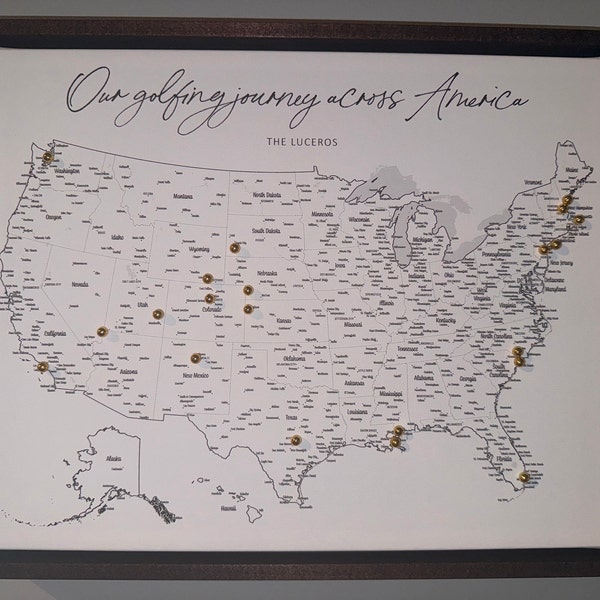 Push Pin Mini USA Travel Map - Cities & States Labeled - Personalizable ...