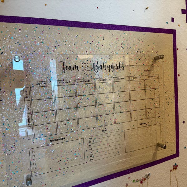 Wochenplaner aus Acrylglas in A3, Wochenplan für die Wand, Acryl Planer ...
