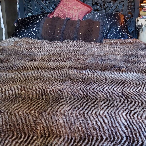 Extra Big Throw-heavyweight Arctic Fox Faux Fur/79”x61"/stylish Warm ...