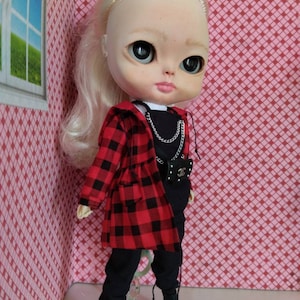 Petite Blythe Mini Pullip Dal Doll Cute Bear One Piece Dress and Boots ...