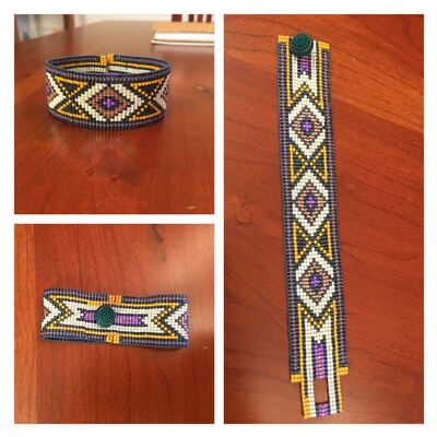 Thunderbird Rainbow Seed Bead Pattern Loom Cuff Bracelet PDF File ...