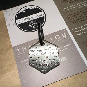 Starry Night Pet ID Tag Dog Tag for Dogs Pet Name Tag Hand Stamped ...