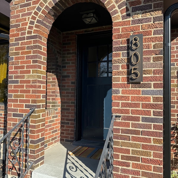 Gold House Number Sign, Vertical Address Plaque, New Home Gift ...