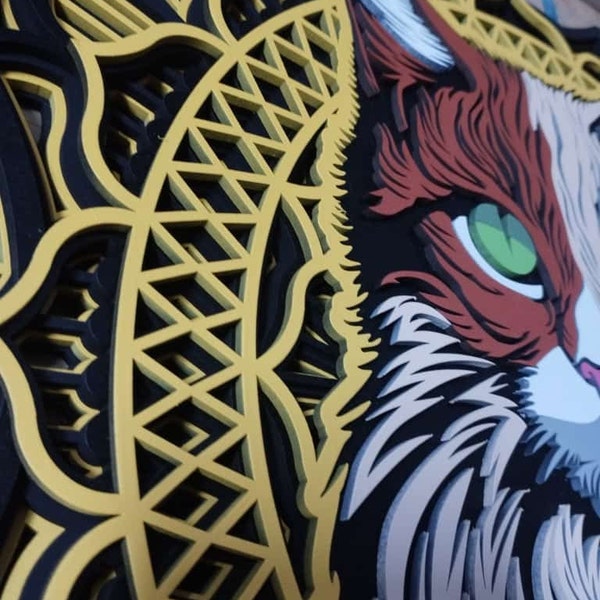 Dragon Head Layered Wood Parametric SVG Ai DXF Wall Art Design Laser ...