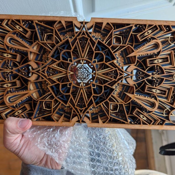 Harmonic Interlude - Handcrafted Modern Art 3D Wooden Wall Decor ...