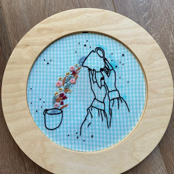 PDF PATTERN. Flower Cup Embroidery Design. Fine Line Embroidery ...