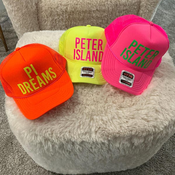 Neon Bachelorette Party Hats, Hype Gurl Hat, Beach Bachelorette Trucker ...
