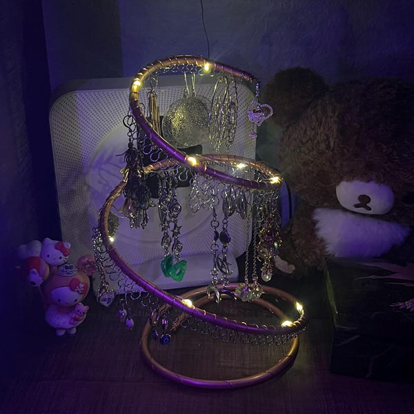 Earring Tree 2 Arm, Copper Spiral Earring Holder That Holds Both ...