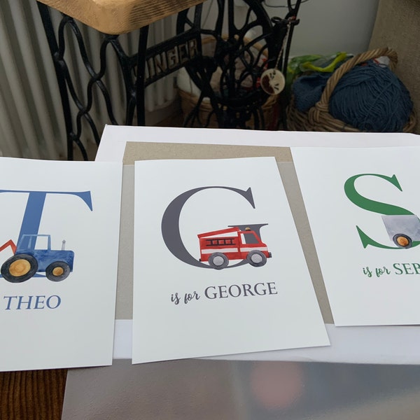 Personalised Boys Car Print, 2nd Birthday Gift, Boys Room Decor, Boys ...