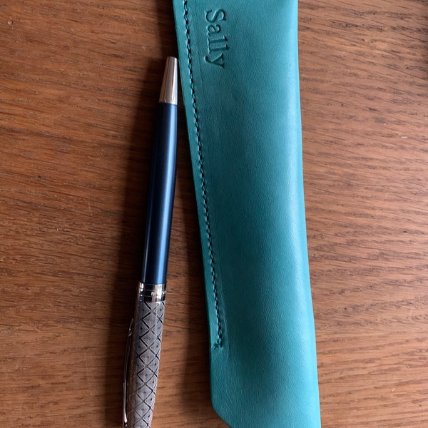 Personalised Italian Leather Single Pen Case Sheath in a Choice of ...