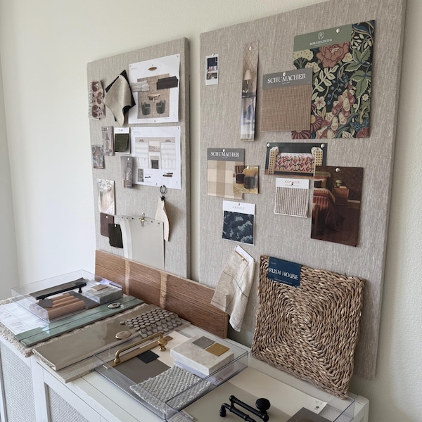 24"x36" 2' X 3' Frameless Neutral Linen Pin Board | Linen Pin Board ...