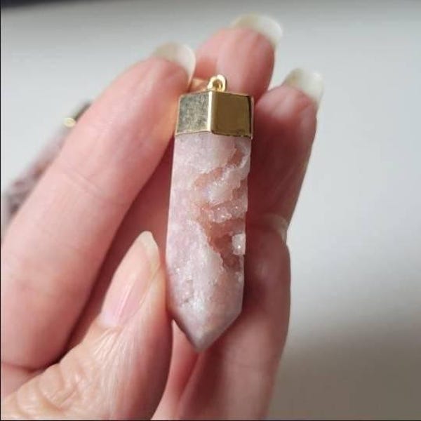 Raw Rose Quartz Polished Point | Large Raw Rose Quartz Point | Natural ...