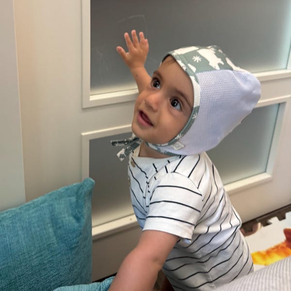 All Mesh Baby Pilot Hat, Giddy Baby Hat, Hat With Ties or Snaps ...