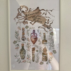Advanced Potion Making Chart Magic Botanical Watercolor Printable Wall ...