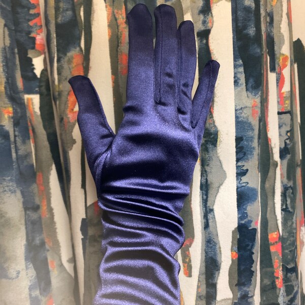 Satin Navy Blue Opera 22" 18" 15" 9" Ladies Gloves - Etsy
