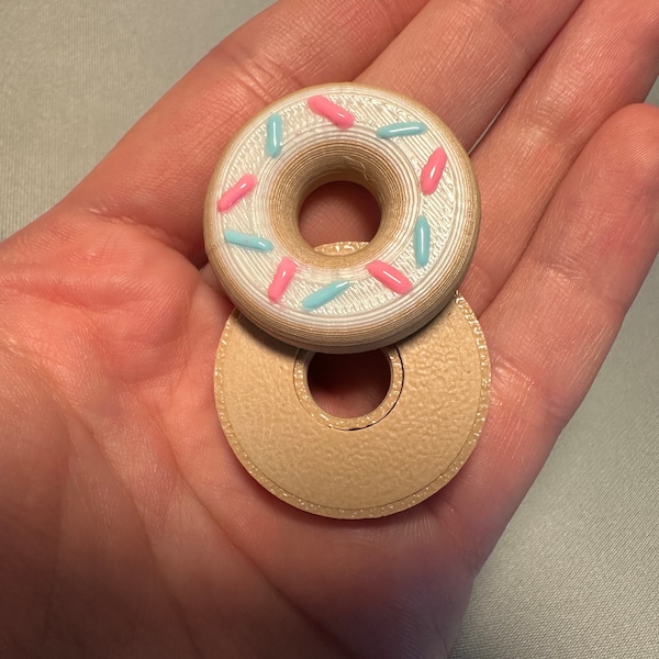 The Donut Fidget - 3D Printed Magnetic Slider Toy Hand Painted (silent ...