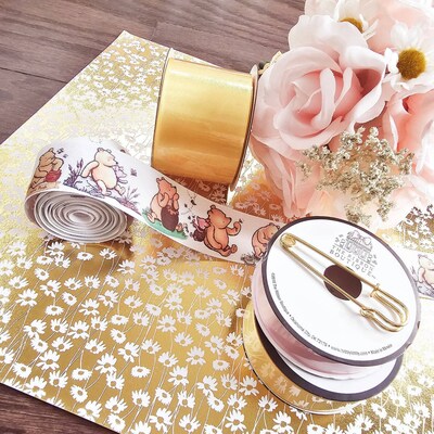 7/8 Pink /gold Minnie Mouse Grosgrain Ribbon 3 Yards - Etsy