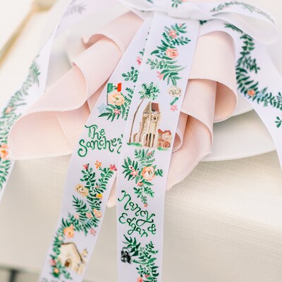 Custom Painted Bouquet Bow Ribbon - Etsy