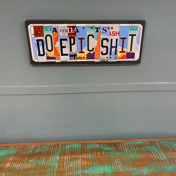 License Plate Sign License Plate Letter Art Picture Home Deco DO EPIC ...